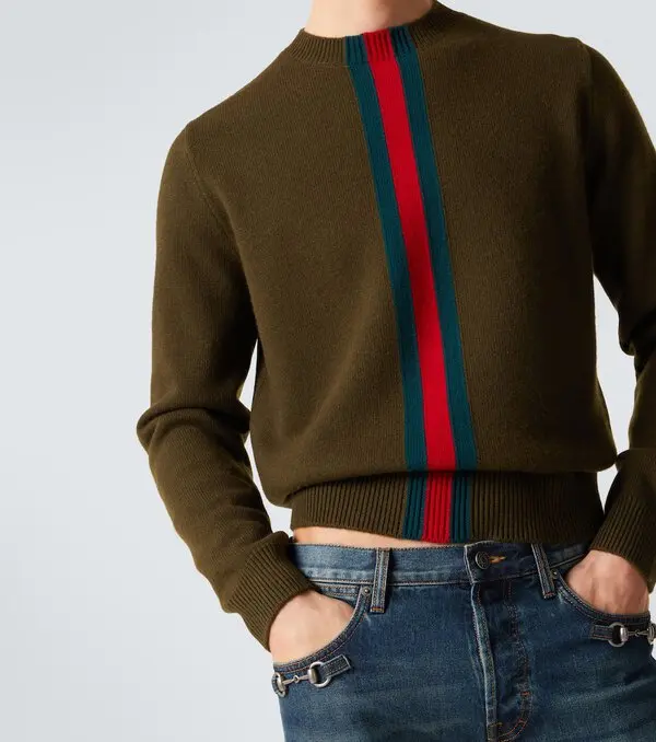 Gucci Web Stripe Wool Sweater
