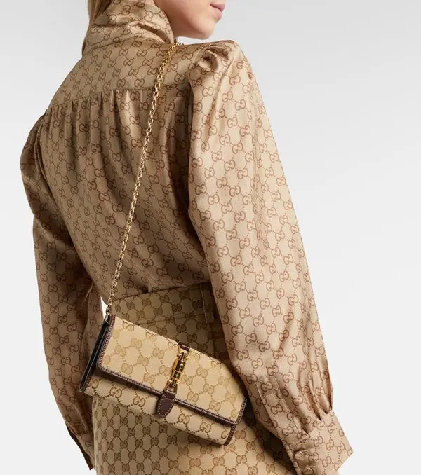 Gucci Jackie Gg Canvas Clutch