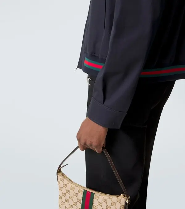 Gucci Web Stripe Cotton Twill Bomber Jacket