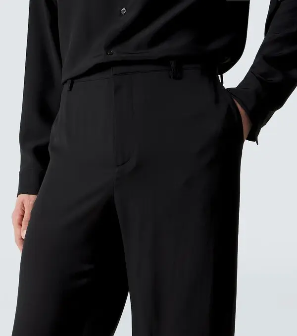 Gucci Silk Satin Georgette Wide-leg Trousers
