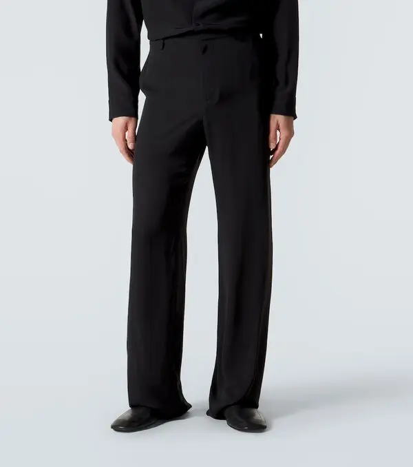 Gucci Silk Satin Georgette Wide-leg Trousers