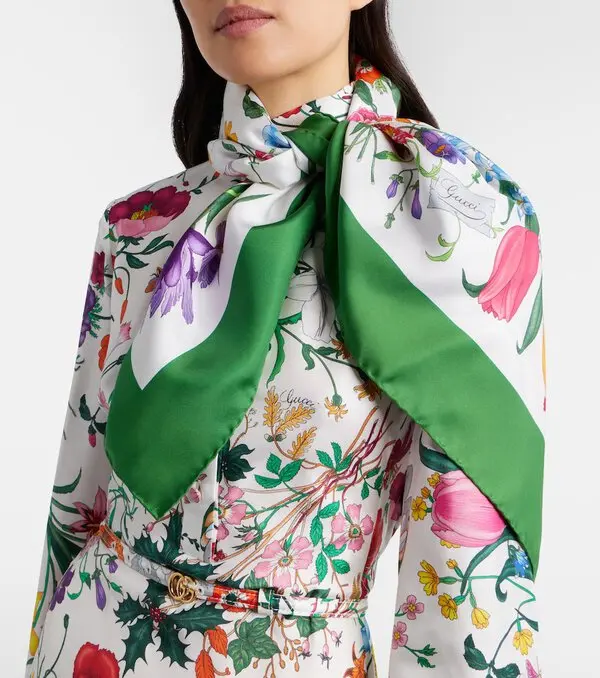 Gucci Flora Silk Twill Scarf