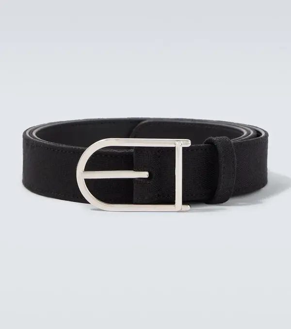 Gucci Gg Canvas Belt With Silver-tone Hardware - Black