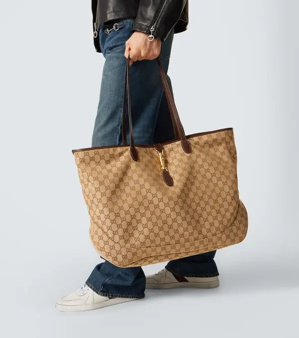Gucci Jackie Gg Canvas Large Tote Bag