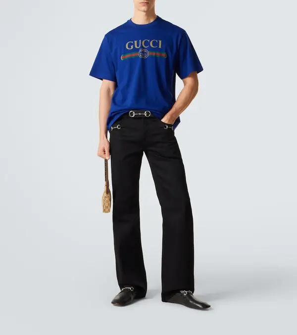 Gucci Logo Cotton And Silk Jersey T-shirt