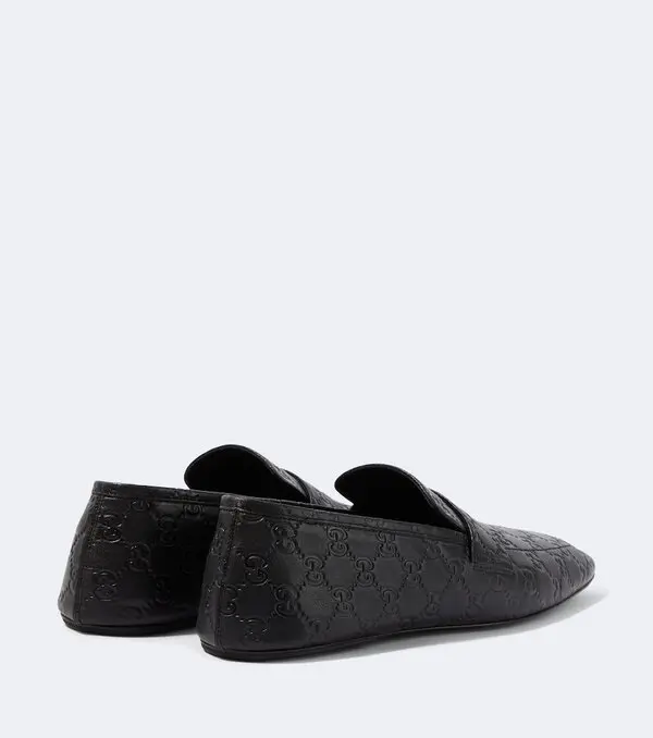 Gucci Gg Embossed Leather Loafers