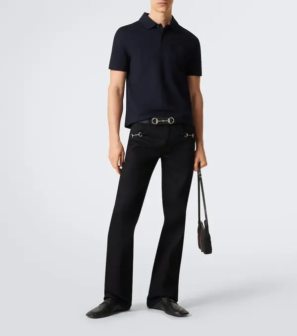 Gucci Gg Embossed Leather Loafers