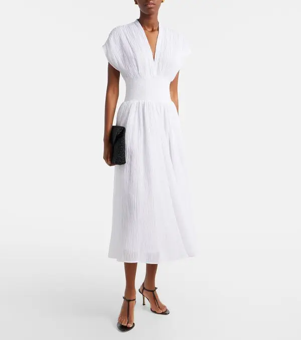 Tory Burch Linen And Cotton Midi Dress