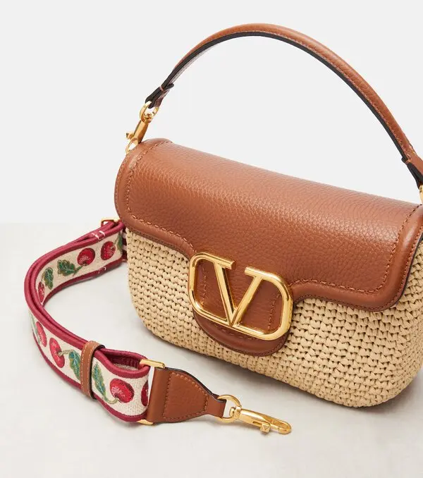 Valentino Garavani Raffia-effect Shoulder Bag