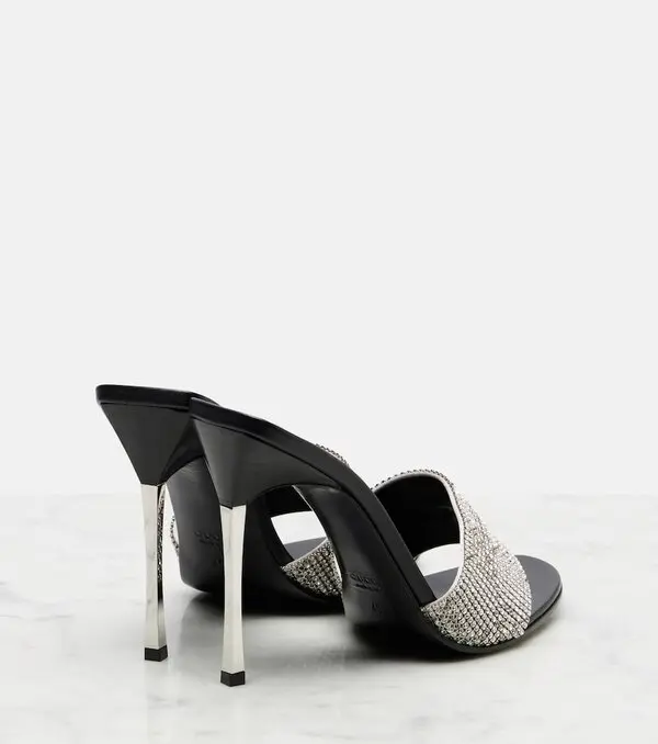 Gucci Embellished Satin Mules