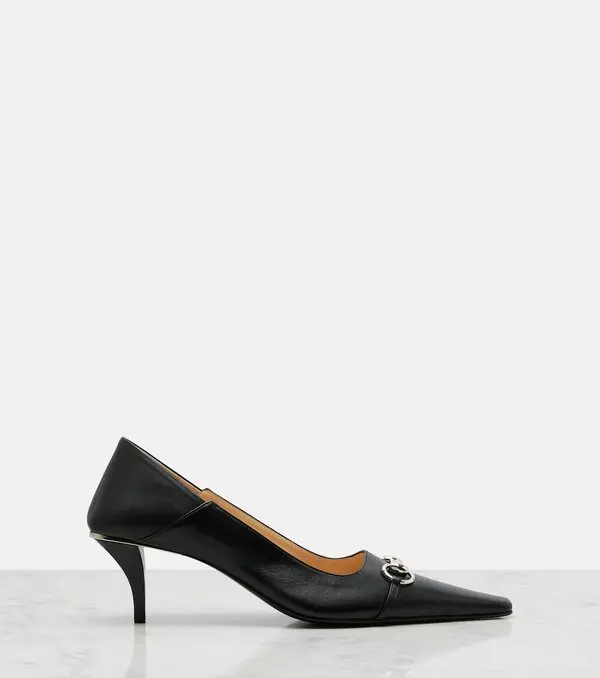 Gucci Vittoria Horsebit Leather Pumps