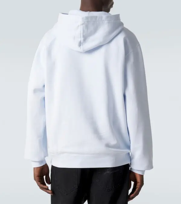 Jacquemus Grosgrain Logo Cotton Hoodie - Blue