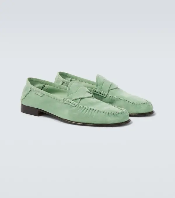 TOM FORD Ripley Suede Loafers - Green