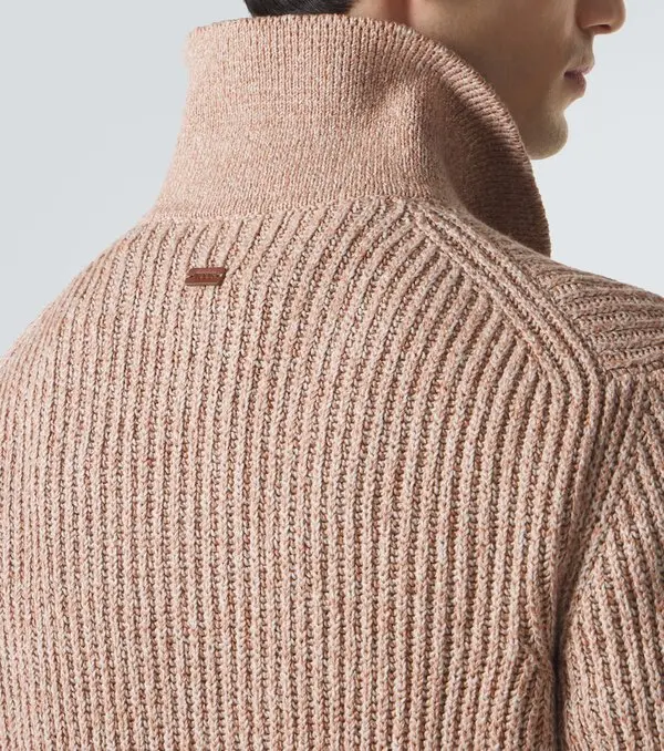 TOD'S Cotton Mouline Zip-up Cardigan