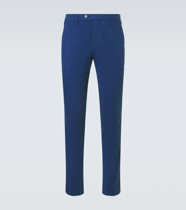 Canali Cotton Straight Chinos - Blue