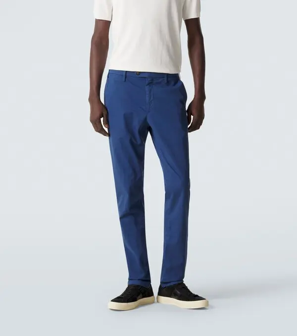 Canali Cotton Straight Chinos - Blue