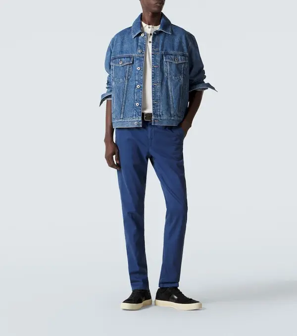 Canali Cotton Straight Chinos - Blue