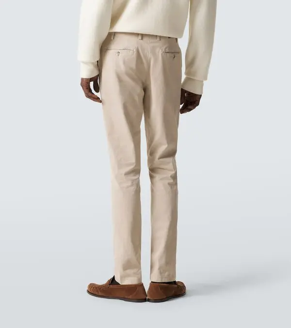Canali Cotton Straight Chinos - Beige