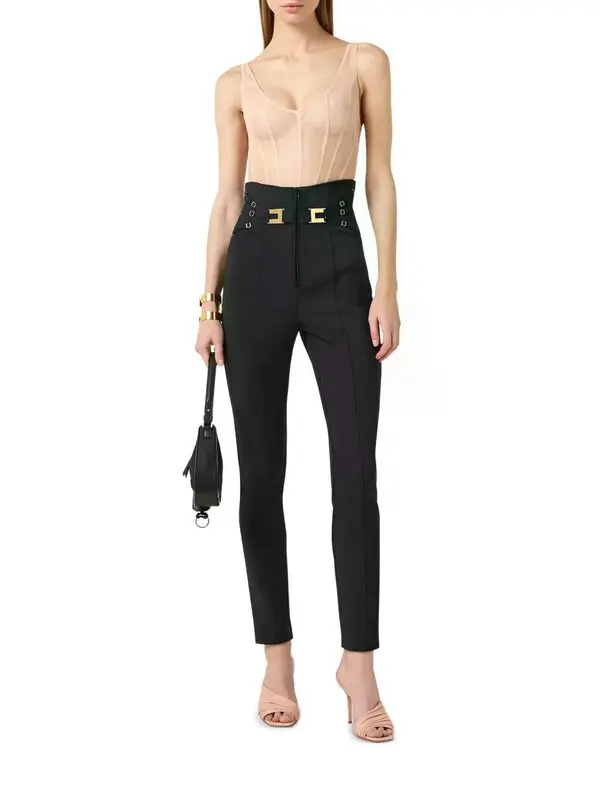 Elisabetta Franchi Tulle Micro-mesh Bodysuit - Neutrals