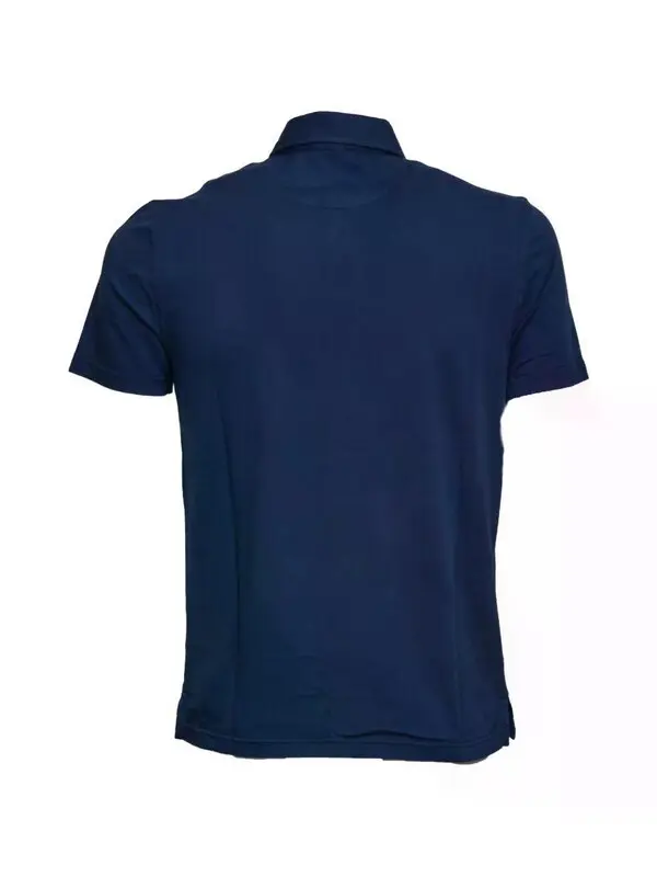 Fedeli Mother-of-pearl Button Polo Shirt - Blue