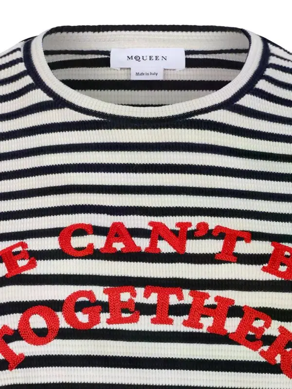 Alexander McQueen Striped Crew Neck Sweater - Blue