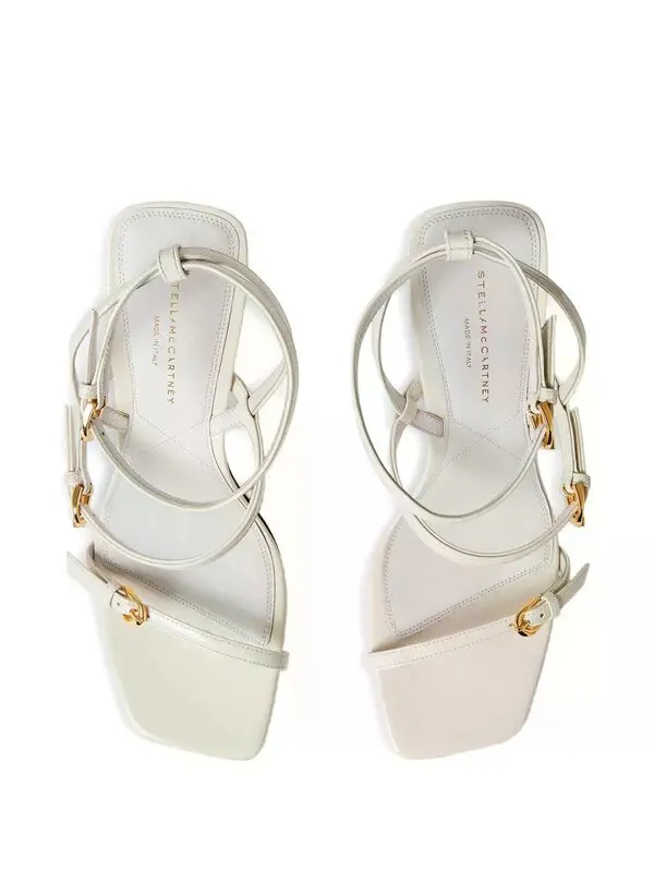 Stella McCartney Heeled Sandals With Sculptural Buckled Heels - Neutrals