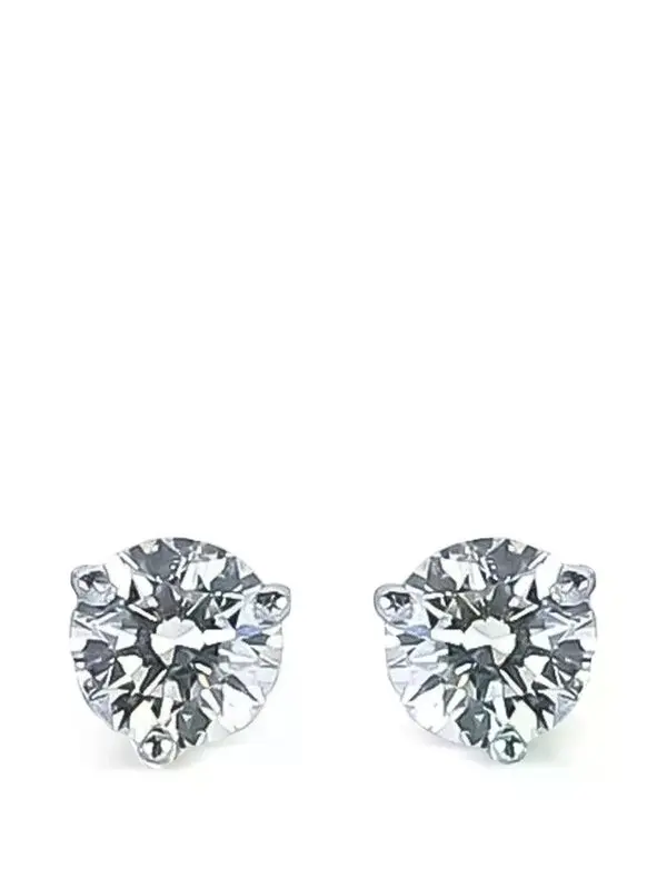 Nimo With Love Solitaire Diamond Stud Earrings - Silver
