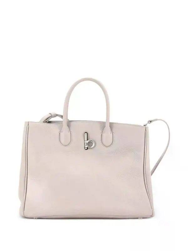 Burberry Rocking Horse Leather Small Tote Bag - Grey