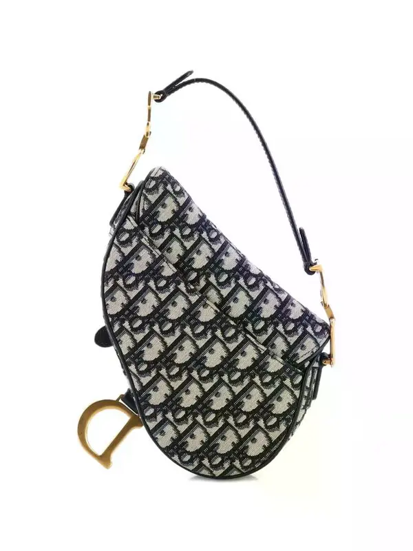 Dior Saddle Oblique Canvas Mini Shoulder Bag - Blue