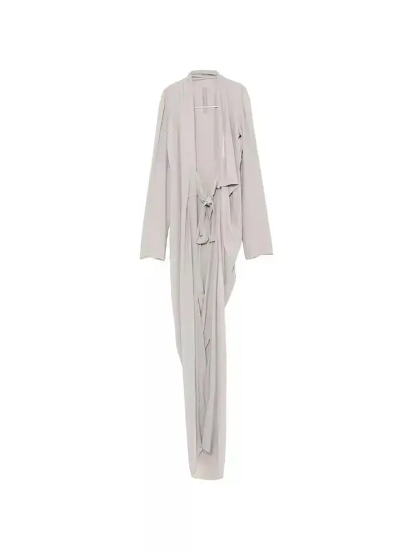 Rick Owens Wrap Draped Maxi Dress - Grey