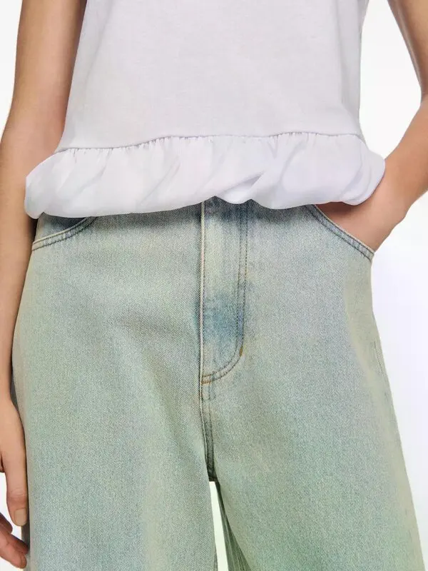 Sandro Sleeveless Cotton Top With Ruffle Hem - White