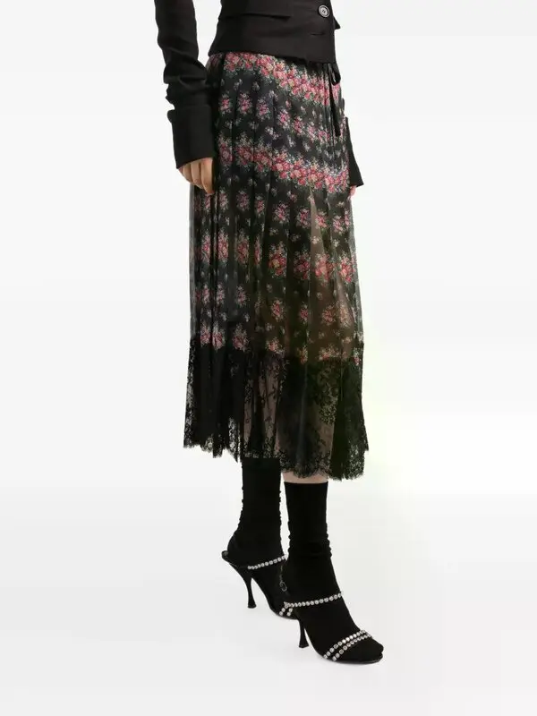 Dolce & Gabbana Floral Lace Midi Skirt