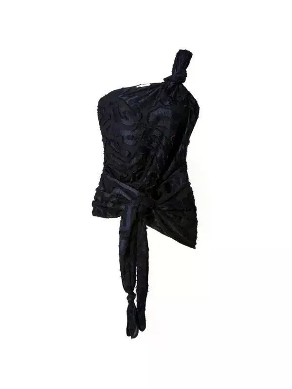 Isabel Marant Étoile Knot Detail One-shoulder Jacquard Top - Blue