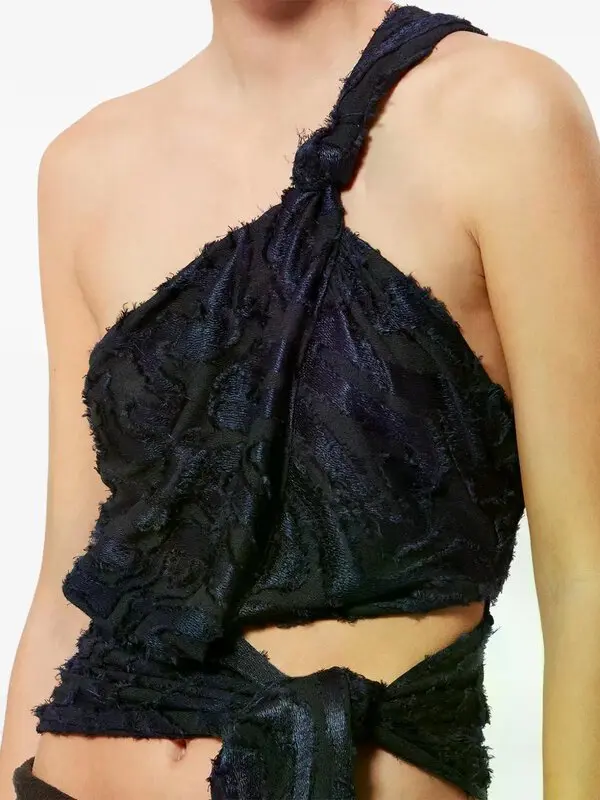 Isabel Marant Étoile Knot Detail One-shoulder Jacquard Top - Blue