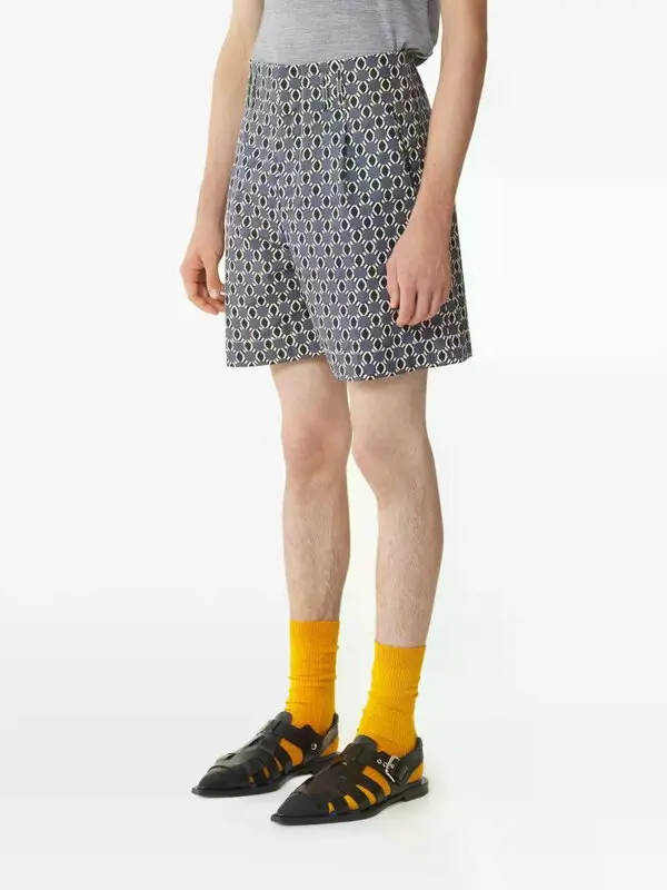 LANVIN Geometric Pattern Cotton Shorts