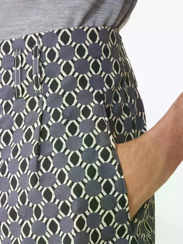 LANVIN Geometric Pattern Cotton Shorts