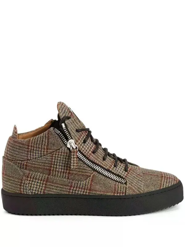 GIUSEPPE ZANOTTI Kriss Check Pattern Sneakers - Neutrals