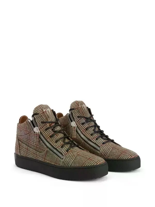 GIUSEPPE ZANOTTI Kriss Check Pattern Sneakers - Neutrals