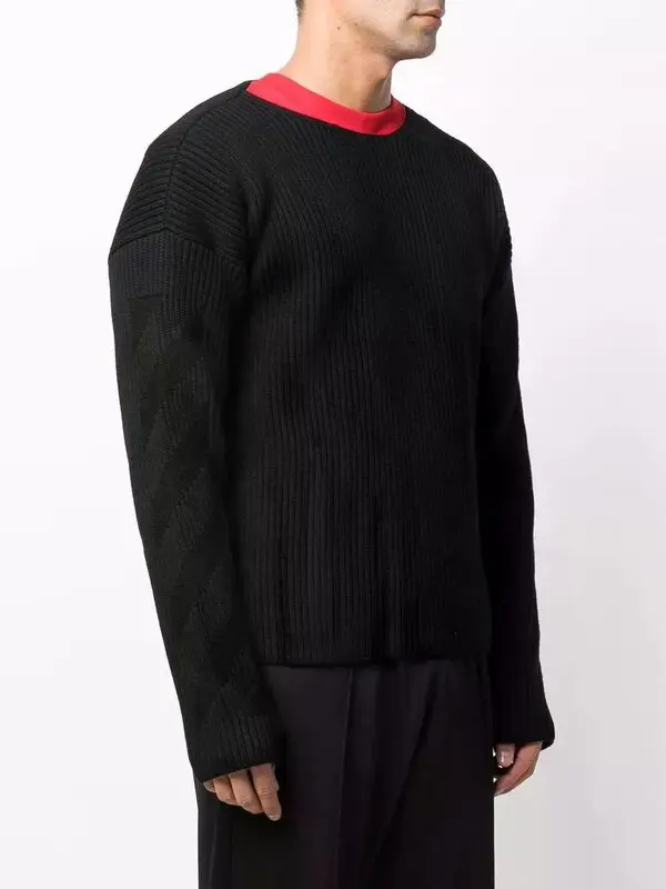Off-White Diag Stripe Round Neck Jumper