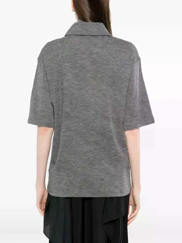 RÓHE Knitted Polo Top With Button Placket And Short Sleeves