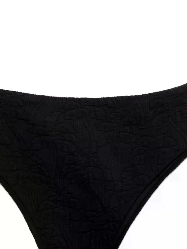 Farm Rio Graphic-embroidered Bikini Bottoms