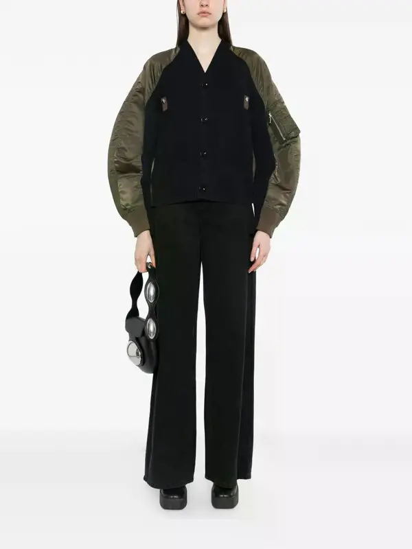 Sacai Twill Cardigan With Zip Pocket Detail