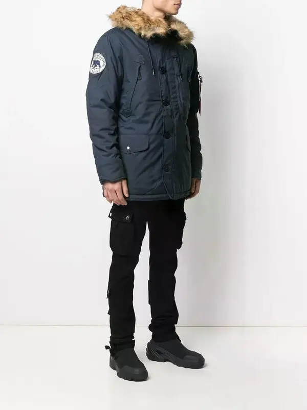 Alpha Industries Polar Padded Parka With Faux Fur Trimmed Hood