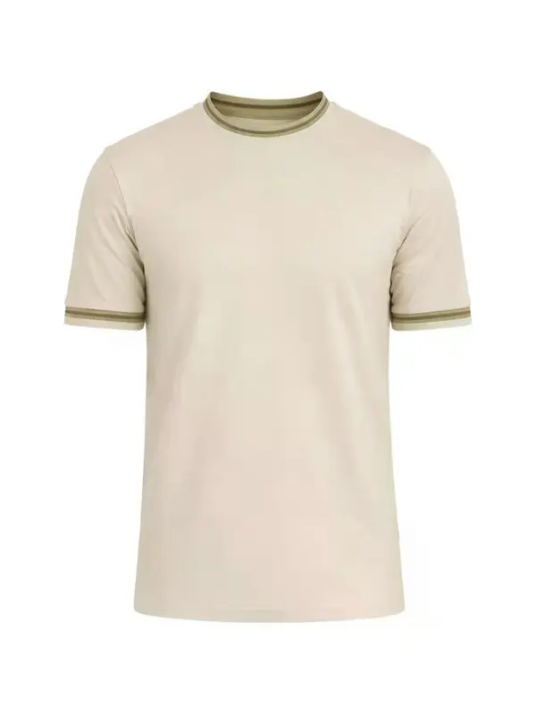 BOSS Contrast-tipping Slim-fit T-shirt In Mercerised Cotton
