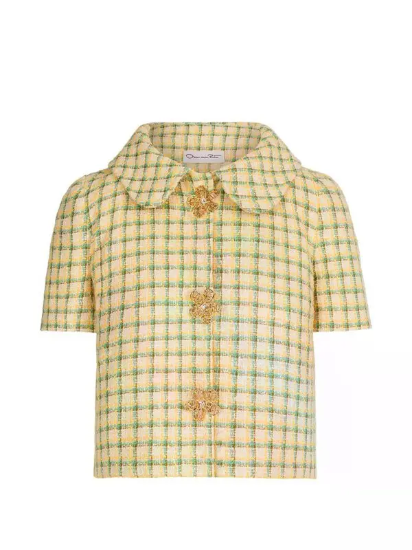 Oscar De La Renta Checked Tweed Jacket