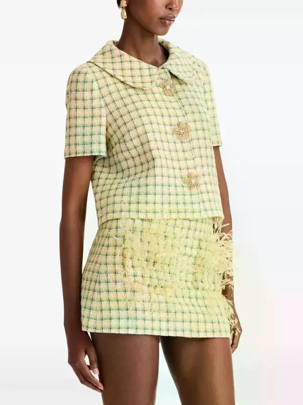 Oscar De La Renta Checked Tweed Jacket