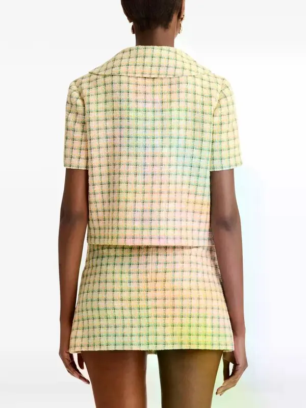 Oscar De La Renta Checked Tweed Jacket