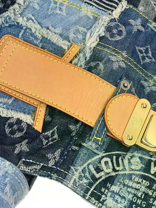 LOUIS VUITTON 2007 Postie Patchwork Denim Tote Bag - Blue