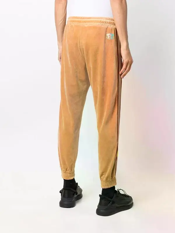 BARROW Logo-print Velvet Track Pants