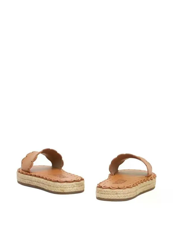 Red Valentino Scalloped Slide Sandals With Braided Sole